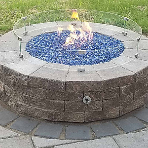 Spotix HPC Penta Match Lit Fire Pit Burner Kit with 30-Inch Stainless Steel Burner and 36-Inch Square Flat Pan, Propane, Polished Chrome, with Flange, Key, Valve, Flex Line and Fittings