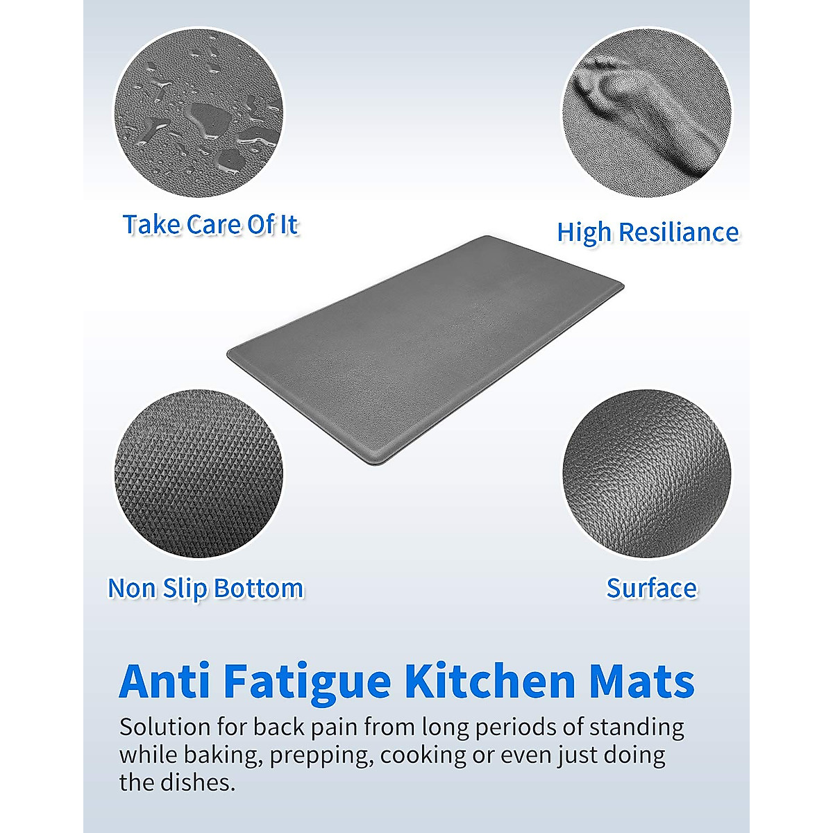 SIXHOME Kitchen Rugs and Mats Kitchen Mat Set of 2 Anti Fatigue Standing Mat for Kitchen, Office, Laundry Room and Stand-up Desks