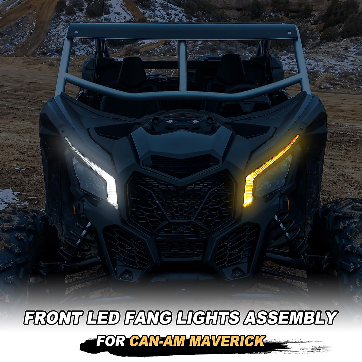 LDETXY Turn Signal Lights Front LED Fang Lights Signature Light Assembly for Can-Am Maverick X3 XDS XRS Max Turbo R Trail Sport 2017-2024 Accessories(2PCS, Replace #710004994, 710004995)