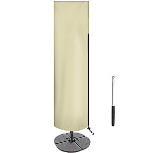 Vainlley Patio Umbrella Cover Waterproof Umbrella Cover with Rod Outdoor Offset Umbrella Cover for Cantilever Offset Umbrella 7-11 Feet