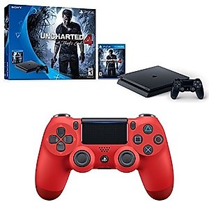 PlayStation 4 Slim 500GB Uncharted 4 Console + Extra Controller Bundle
