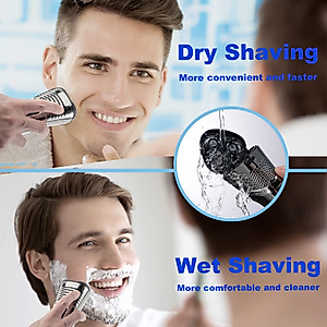 Electric Shavers Electric Razor for Men Face Clean Shave Rechargeable USB C Electric Shaver Cordless Mens Electric Razors for Shaving Face Dry Wet Rotary Shaver LED Display with A Replacement Blade