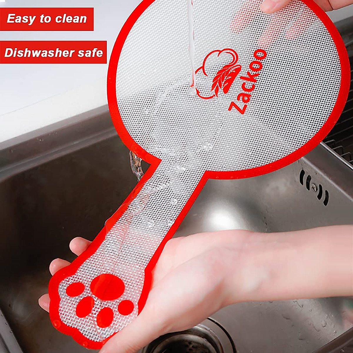 Zackoo Silicone Baking Mat for Dutch Oven Baking - Long Handles Bread Baking Sling Transferable Dough - Easy to Clean -Environmentally Friendly Alternative to Parchment