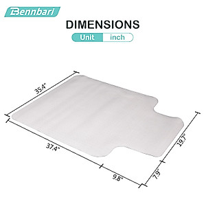 Bennbari Office Chair Mat with Lip, Mat for Carpet, Pile Carpet, Desk Chair Mat for Floor, Clear (Transparent)