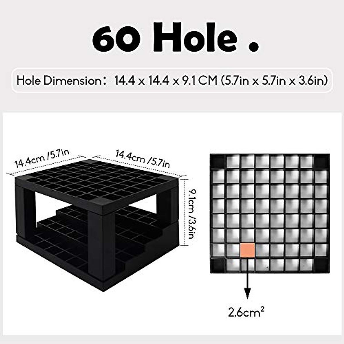 Tavolozza 60 Hole Multi-Level plastic Pencil & Brush Marker Organizer Holder Marker Organizer for Pens, Pencils, Brushes, Markers