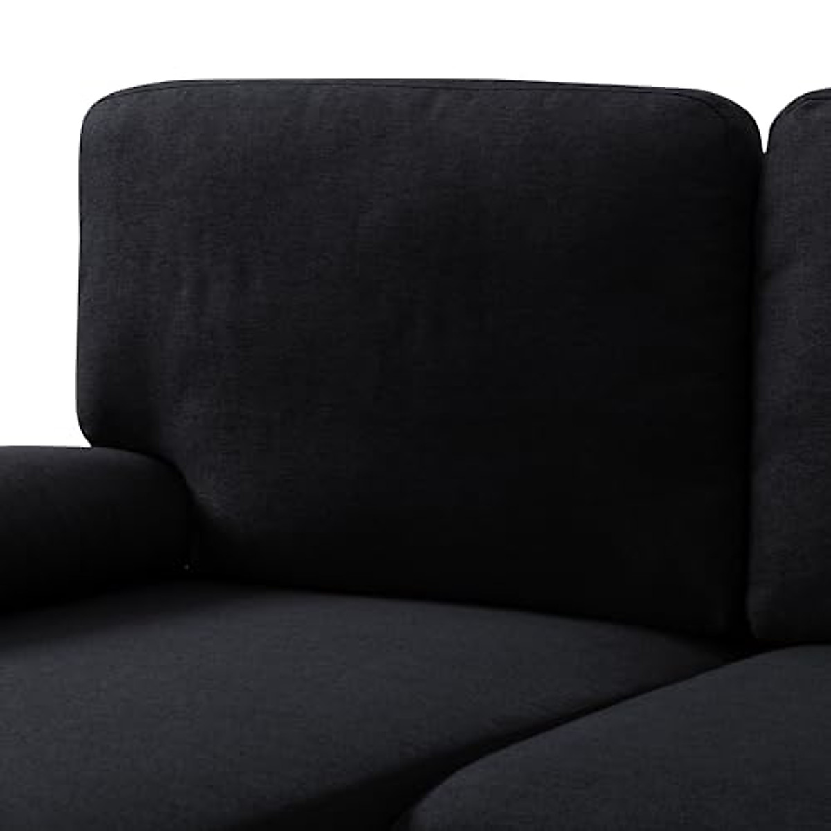 SONGG 107.9” U Shaped Sectional Sofa with Double Extra Wide Chaise, w/Removable Back & Seat Cushions, for Living Room, Office, Apartment, Black
