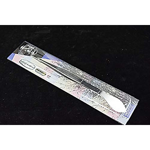 Japanese Stainless Bonsai Straight Tweezers w/Spatula - 2 in 1 Gardening Tool