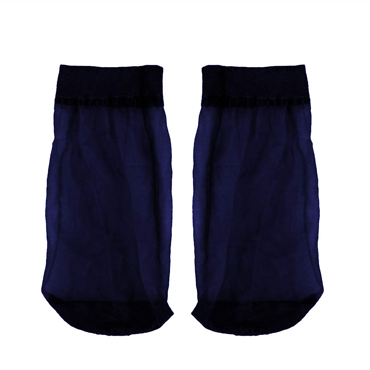 JEATHA 3 Pairs Summer Silk Thin Ankle Sheer Socks Anti-slip Casual Short Over Ankle Socks Stretchy Hosiery for Men Women Navy Blue One Size