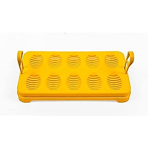 Easy Hatch Reptile Incubation Egg Trays; Each Tray Holds Reptile Eggs Over Incubation Substrate Fits Inside Reptile Incubation Box (3 Pack, Yellow)
