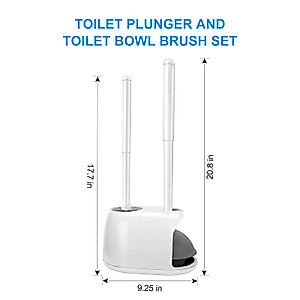 SetSail Toilet Brush and Plunger Set, Toilet Plungers for Bathroom Heavy Duty Toilet Bowl Brush and Holder Hidden Toilet Plunger and Brush Set for Deeply Cleaning