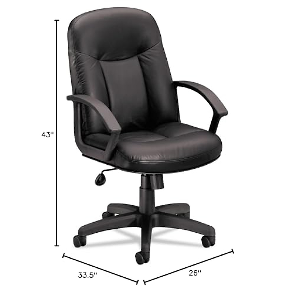 BSXVL601ST11 - Basyx VL601 Series Leather Mid-Back Swivel/Tilt Chair