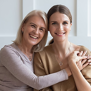 Birthstone Necklace for Women, S925 Sterling Silver Necklace March Birthstone Jewelry for Women Infinity Heart Aquamarine Necklace for Women Mom Birthday Gifts for Women