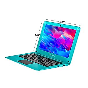 TOPOSH Kids Laptop 10.1 Inch Supports Windows 10 PC Notebook Computer 4GB RAM+64GB SSD Intel Celeron N3350 Dual-Core Graphics 1.1 GHz with US Keyboard WiFi Bluetooth-Green