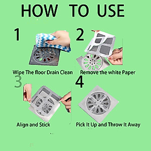 Generic Disposable Hair Drain Stickers, Drain Sticker Disposable Floor Drain Filter Stickers Hair Catcher, Hair Drain Sticker for Bathroom, Laundry, Bathtub, Kitchen, Sink(20Pcs), 4IN