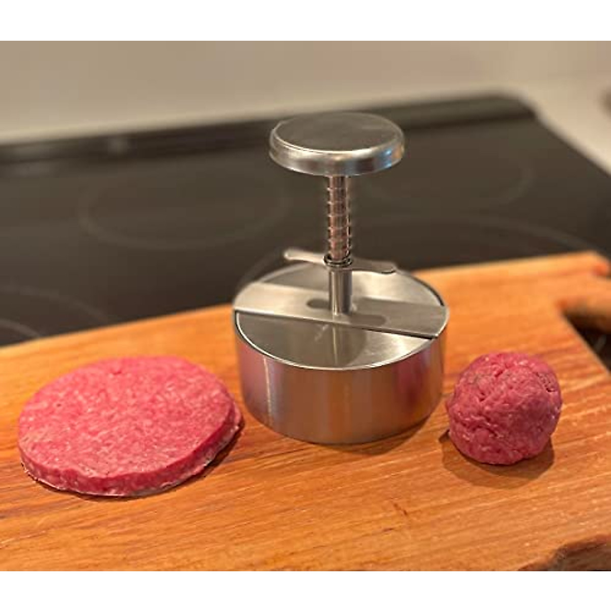 Hanerk XL Burger Press 5 1/2" inch Patty Maker, Easy to Clean Dishwasher Safe, Stainless Steel, 5 1/2 inch Diameter Burger Patty, Grill Tool, Patty Maker, Mold, Thin or Thick