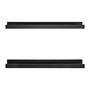 MCS Industries MCS 68905 Black Woodgrain 23.75 Inch Set, Set of 2 Picture Ledge