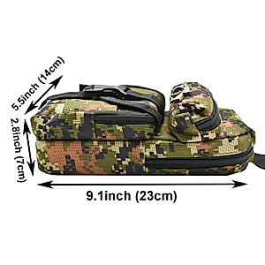 Maydahui Camo Pencil Case Guns Shape Large Capacity Pen Pouch Holder 3 Compartments Pencil Bag Stationery Box Storage Organizer Small Pattern Green