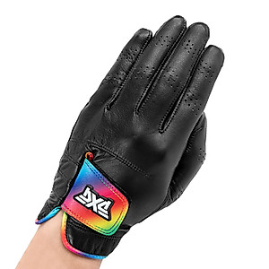 PXG Men's Pride Premium Fit Players Golf Glove - 100% Cabretta Leather with Cotton-Based Elastic Rainbow Wristband (Large, Right Handed Golfers (Worn on Left Hand))