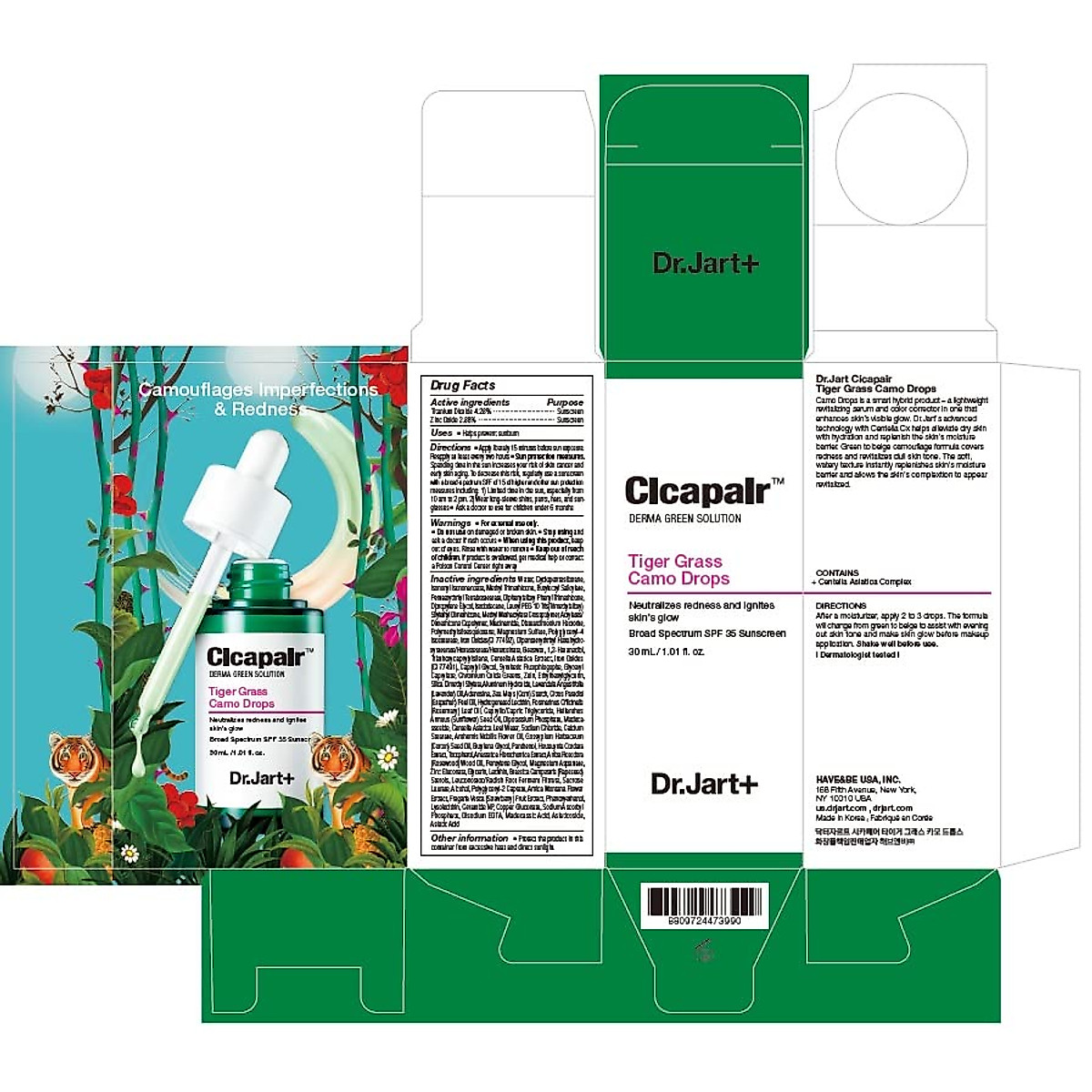 Dr.Jart+ Cicapair Tiger Grass Camo Drops (The U.S exclusive Product)