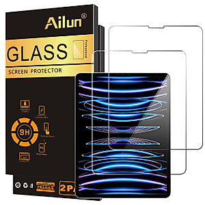 Ailun Screen Protector for iPad Air 4/5 Generation[10.9 Inch,2022 5th &2020 4th] iPad Pro 11 Inch Display[2022&2021&2020&2018 Release] Tempered Glass [Face ID & Apple Pencil & Case Compatible][2 Pack]