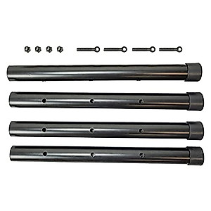 TEH SMART Table Leg Extenders for Folding Table – 4-Pack Table Risers for Straight and Bent Legs – Highly Durable Steel Construction – 16 Inches Height – Ideal for Back Pain (Black, 400x35)