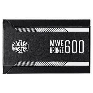 Cooler Master MWE Bronze 600 Watt 80 Plus Certified Power Supply, 3 Year Warranty