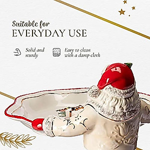 Spode Christmas Tree Gold Collection, Figural Santa Dish, Gold, Holiday Décor, Decoration for Mantel, Candy Bowl, Made of Fine Earthenware, 12.25-Inch
