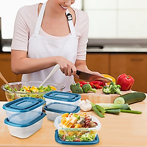 5PCS Food Containers Storage Sets(1000ML per Box),BPA-Free Rectangle Plastic Food Containers with Lids-Stackable Food Storage Box for School,Work,Travel and Meal Prep(Microwave and Fridge Safe)