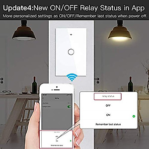 MOES ZigBee Smart Touch Wall Light Switch,Requires Tuya ZigBee Hub,No Neutral Wire/N+L Wiring,No Capacitor,Smart Life Tuya 2/3 Way Remote Control, Work with Alexa Google Home, 2MQTT,1 Gang White
