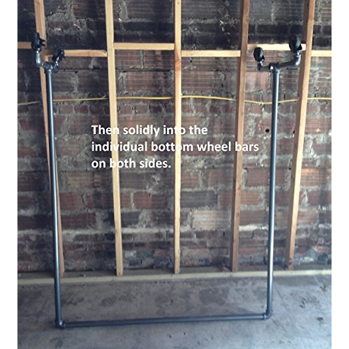 Pipe Series Commercial Quality Non-Adjustable 2-Way Ballet Style Rolling Garment Clothing Rack, Anthricite Grey