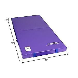Tumbl Trak Junior Practice Mat, 3'x6'x4", Crash Mat for Gymnastics and Cheer, Landing Mat for Gymnastics Training, Purple