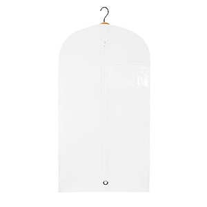 Kids Garment Bag, 30inch x 18inch White Breathable Clothes Cover for Baby Toddler and Child Garment Bag for Kids suit, Kids Garment Bags For Travel (WB1)