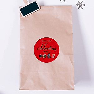 MAGJUCHE Movie Night Thank You Stickers, Cinema Theater Themed Birthday or Other Party Favor Sticker Labels, 2 inch, 40-Pack