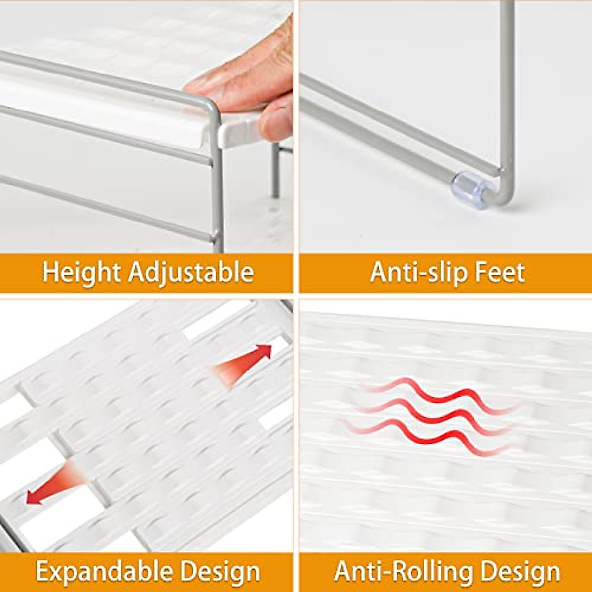 Water Bottle Organizer For Cabinet, Expandable Water Bottle Holder Rack, Adjustable Tumbler Storage For Kitchen Organization, 3 Tier Cup Organizer For Sports Flask Insulated Travel Mug Fridge, White