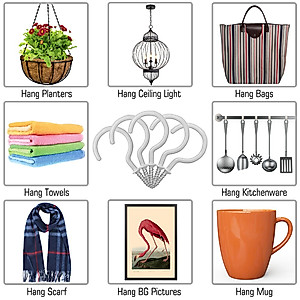 25 Pack Cup Hook Ceiling Hooks, 2.9 Inches, FineGood Vinyl Coated Screw Hanger for Indoor and Outdoor Use - White