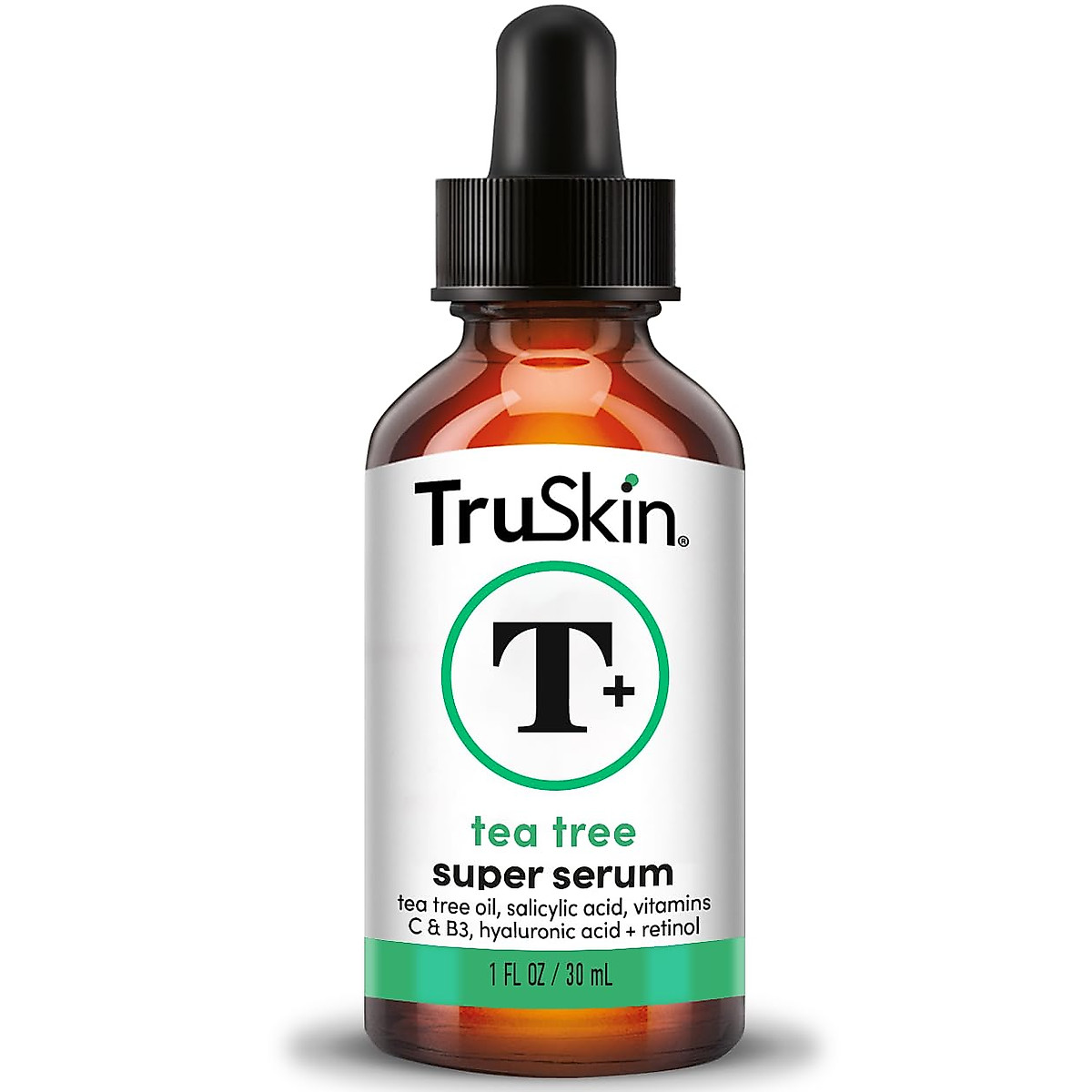 TruSkin Tea Tree Oil Acne Treatment for Face – Acne Serum – Improve the Appearance of Pores, Even Skin Tone for Smooth, Glowing Skin with Salicylic Acid, Vitamin C, Niacinamide & Retinol, 1 fl oz