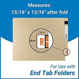 Doctor Stuff - File Folder Labels, Alphabet Letter R, POS 3400 - POAM Series Compatible Alpha Stickers, Orange, 15/16" x 1-5/8", 500/Roll