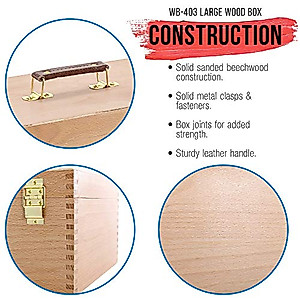 US Art Supply Artist Wood Pastel, Pen, Marker Storage Box with Drawer(s) (Large Tool Box)