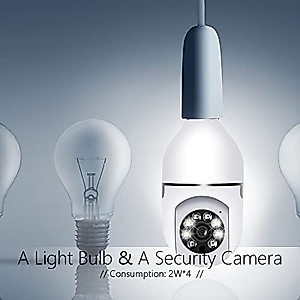 Qilmy Pan Tilt Security Light Camera, Full HD 1080P Wireless Wi-Fi IP Camera, Home Surveillance CCTV Cameras with Motion Detection/Siren Alarm/Night Vision/Remote Viewing