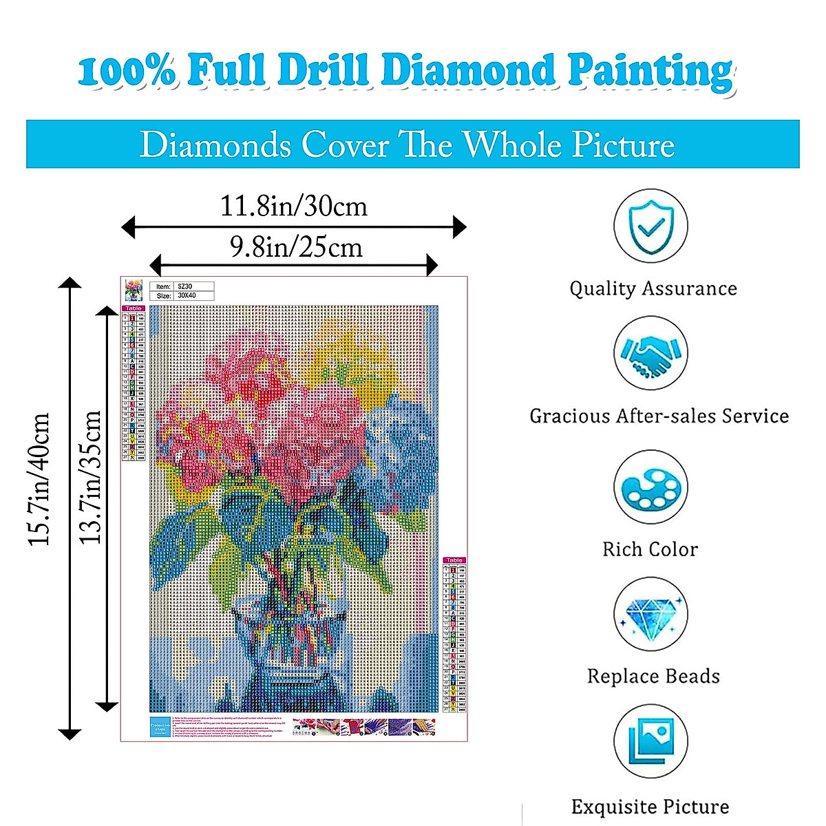 Hydrangea Diamond Painting Kits for Adults-Flowers Diamond Art Kits for Adults,5D Diamond Painting Flowers,DIY Full Drill Diamond Painting Flower Gem Art and Crafts 12x16inch