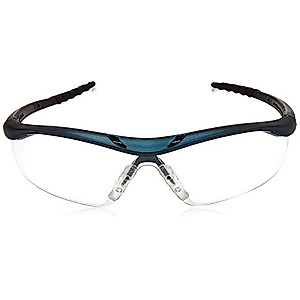 MCR Safety Glasses DL310AF DL1 Clear Lens with UV Protection and Anti-fog Coating, Blue Metallic Frame, 1 Pair