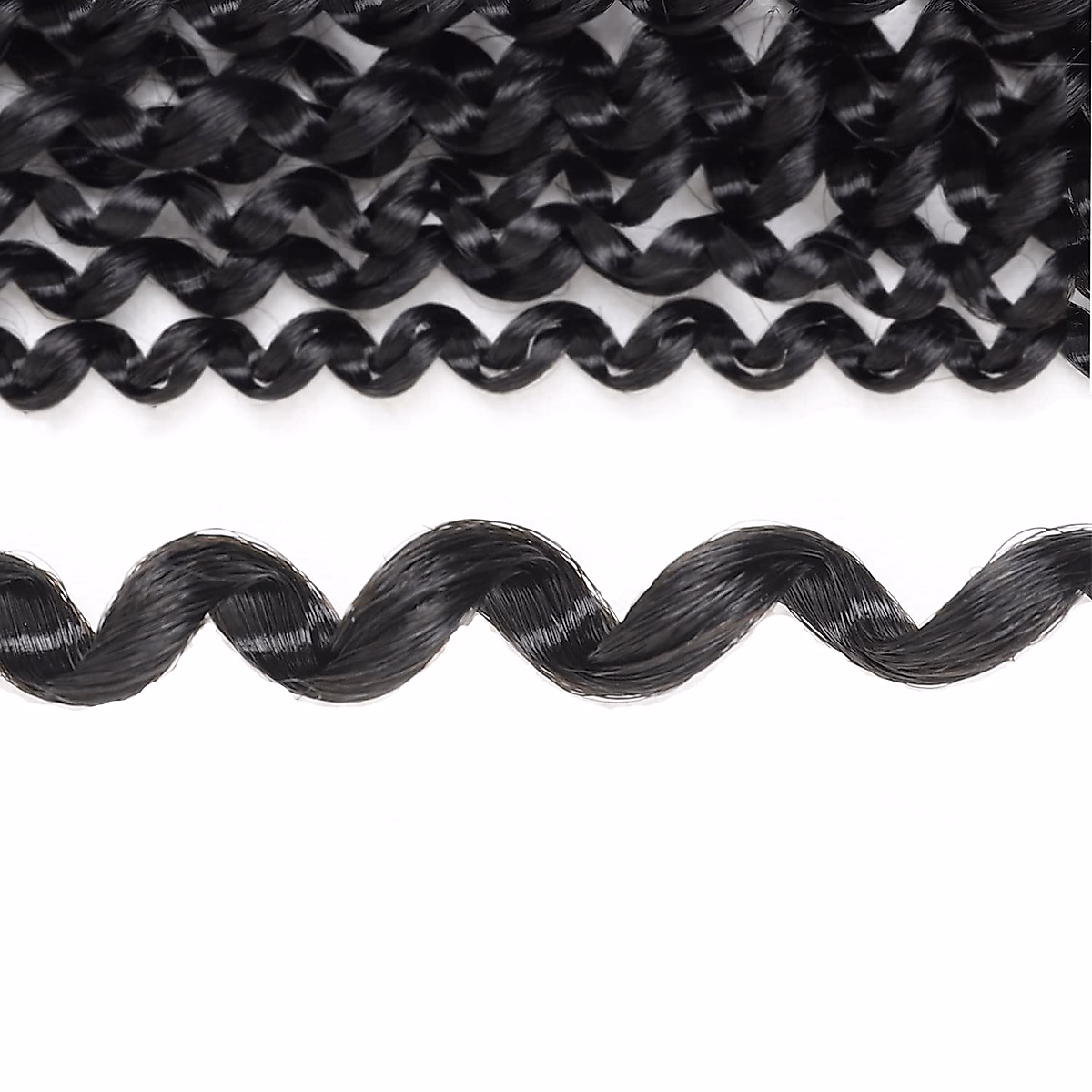 Passion Twist Hair 18 Inch 6 Packs Black Water Wave Braiding Hair for Butterfly Locs Passion Twists Bohemian Braiding Hair Extensions (18Inch 6 Packs,1B#)