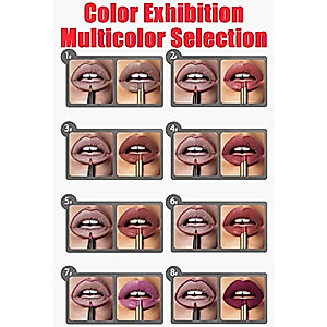 XIRUJNFD 16 Color Long Lasting Lipstick Lip Liner Combo, Dual Heads Lip Liner and Lipstick Set, Long Lasting Lipstick 24 Hour Waterproof, Matte Lip Liner (#13)
