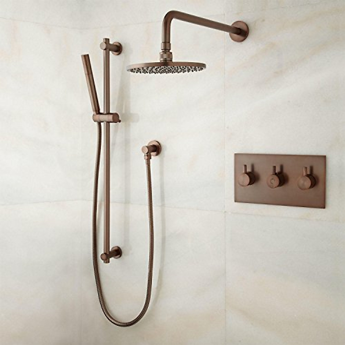 Signature Hardware 925942 Tosca Thermostatic Shower System with Rainfall Shower Head and Hand Shower - Rough In Included