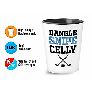 Bubble Hugs Hockey Shot Glass 1.5oz - Dangle Snipe Celly - Funny Hilarious Quote for Ice Hockey Player Coach Fan Hockey Puck Sports Lover