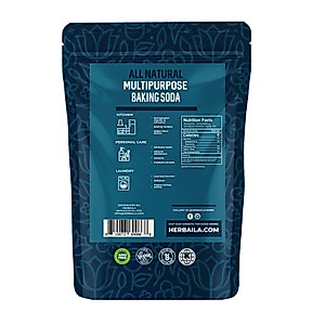 Baking Soda Bulk 2lbs, Food Grade baking soda for baking, cleaning, deodorizing and household usage, Baking soda for pool cleansing, Gluten Free, No Fillers, made in the USA