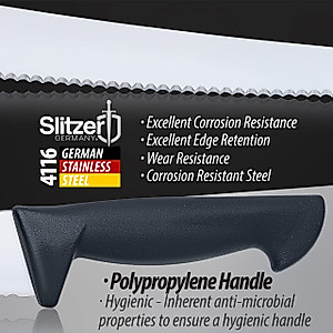 Slitzer Germany 10" Bread Knife, Black Handle
