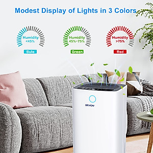 SEAVON 30 Pint Dehumidifiers for 2000 Sq. Ft Home Basement with Drain Hose, Dehumidifier with Auto and Manual Drainage,12 Hours Timer, Child Lock, Dry Clothes, Intelligent Humidity Control for Bedroom