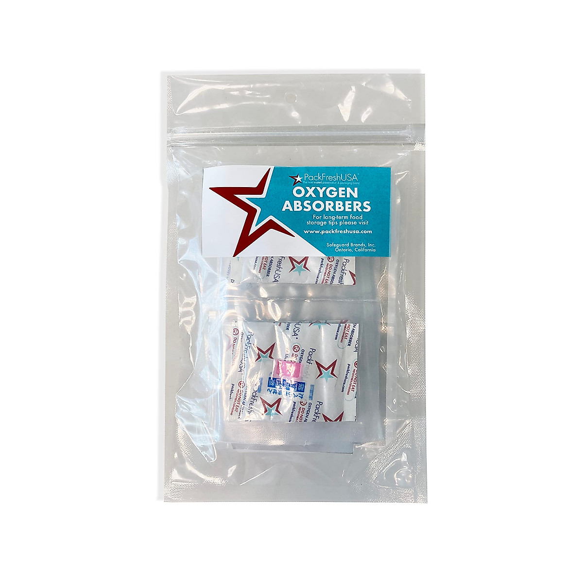 PackFreshUSA: 10 Pack - 500cc Oxygen Absorber Packs - Individually Sealed - Food Grade - Non-Toxic - Food Preservation - Long-Term Food Storage Guide Included