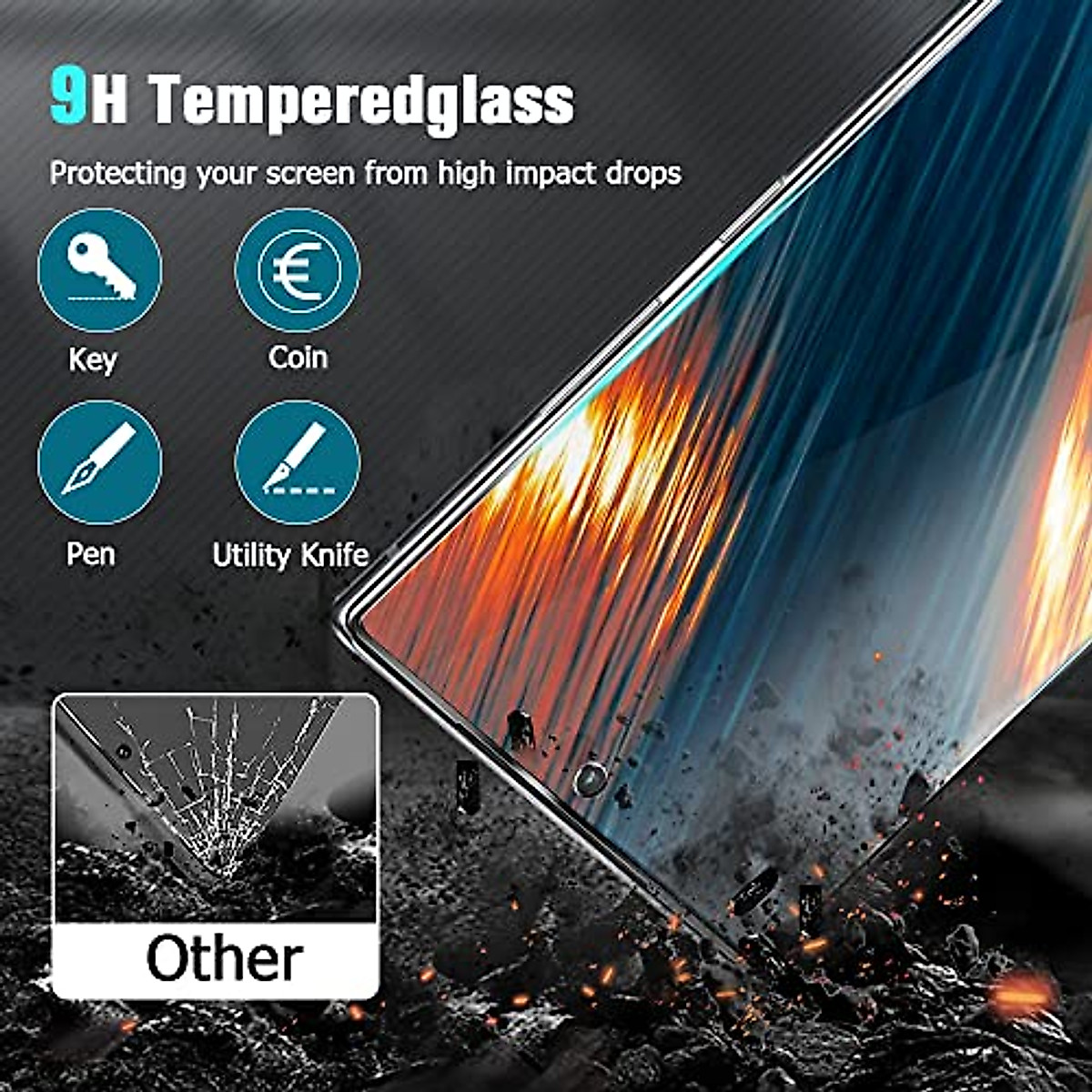[2+2 Pack]Galaxy Note 10 Plus Screen Protector+Camera Lens Film,9H Tempered Glass,Ultrasonic Fingerprint Compatible, HD Clear,3D Curved Glass Screen Protector For Samsung Galaxy Note 10 Plus (6.8")